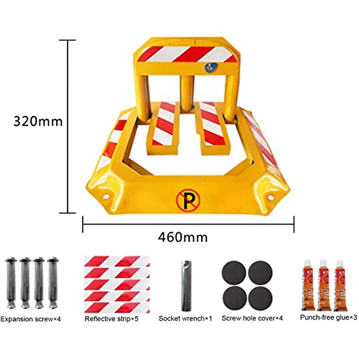 HEIMP Parking Post, Parking Barrier, for Parking Lot Parking Barrier, Car Ground Lock, Parking Space Lock, Parking Pile Parking Space Lock Parking