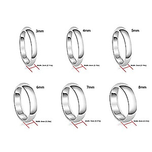 Tioneer Jewelry | Sterling Silver Plain Dome Wedding Band | Wedding Band for Women & Men | Sterling Silver Jewelry, Silver, 5mm, Size 9