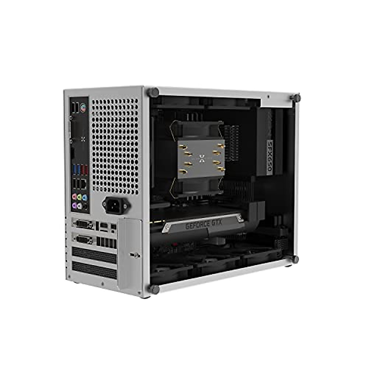 MATX PC Case in Mini-Size, Portable Gaming Computer Case, Aluminum Micro ATX Case for DIY Installation Silver