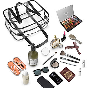 Clear Toiletry Bag Thick Transparent Cosmetic Bag Waterproof Makeup Artist Large Bag Diaper Case Luggage Organizer Storage Easy Clean Large