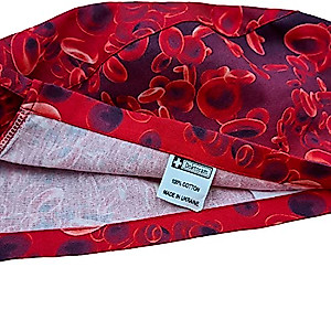 A Striking and Fashion-Forward Headwear with a Bold Skull Design and Red Platelet Accents