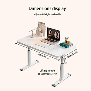 Adjustable Height Desk，Standing Desk，Laptop Table，Adjustable Desk For Kids，Children's Workstation，Sit To Stand Desk,Lift Desk,Study Table,Home Office Table,Kids Study Desk ( Color : White , Size : 80*
