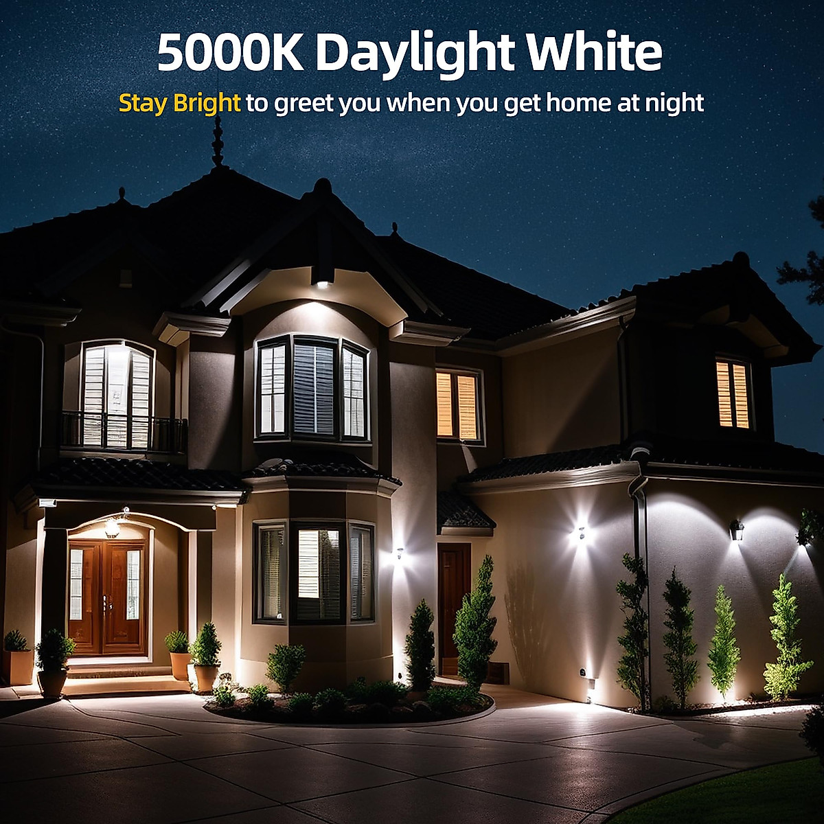 Dusk to Dawn LED Outdoor Light Bulb 100 Watt Equivalent, 13W Automatic On/Off Sensor Light Bulb Daylight 5000K, 1200LM, A19 Dusk to Dawn Light Bulbs for Porch Garage Outdoor Lighting, 4 Pack