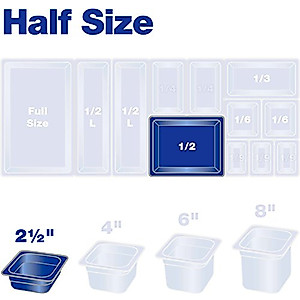Carlisle FoodService Products 10220B07 Storplus Half Size Food Pan, Polycarbonate, 2.5" Deep, Clear