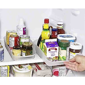 ROLLING REFRIGERATOR STORAGE ORGANIZER TRAY (SIZE LARGE 13"L X 10"W)