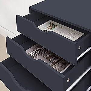 Debbie 7-Drawer Office Storage Cabinet by Naomi Home Black