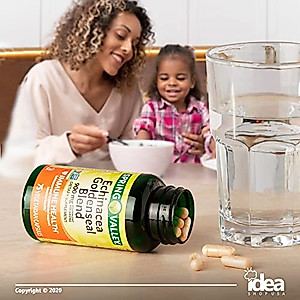 Spring Valley Echinacea Goldenseal Blend Dietary Supplement, 900 mg, 75 Ct (2 Pack) Bundle with Exclusive Vitamins & Minerals A to Z - Better Idea Guide (3 Items)