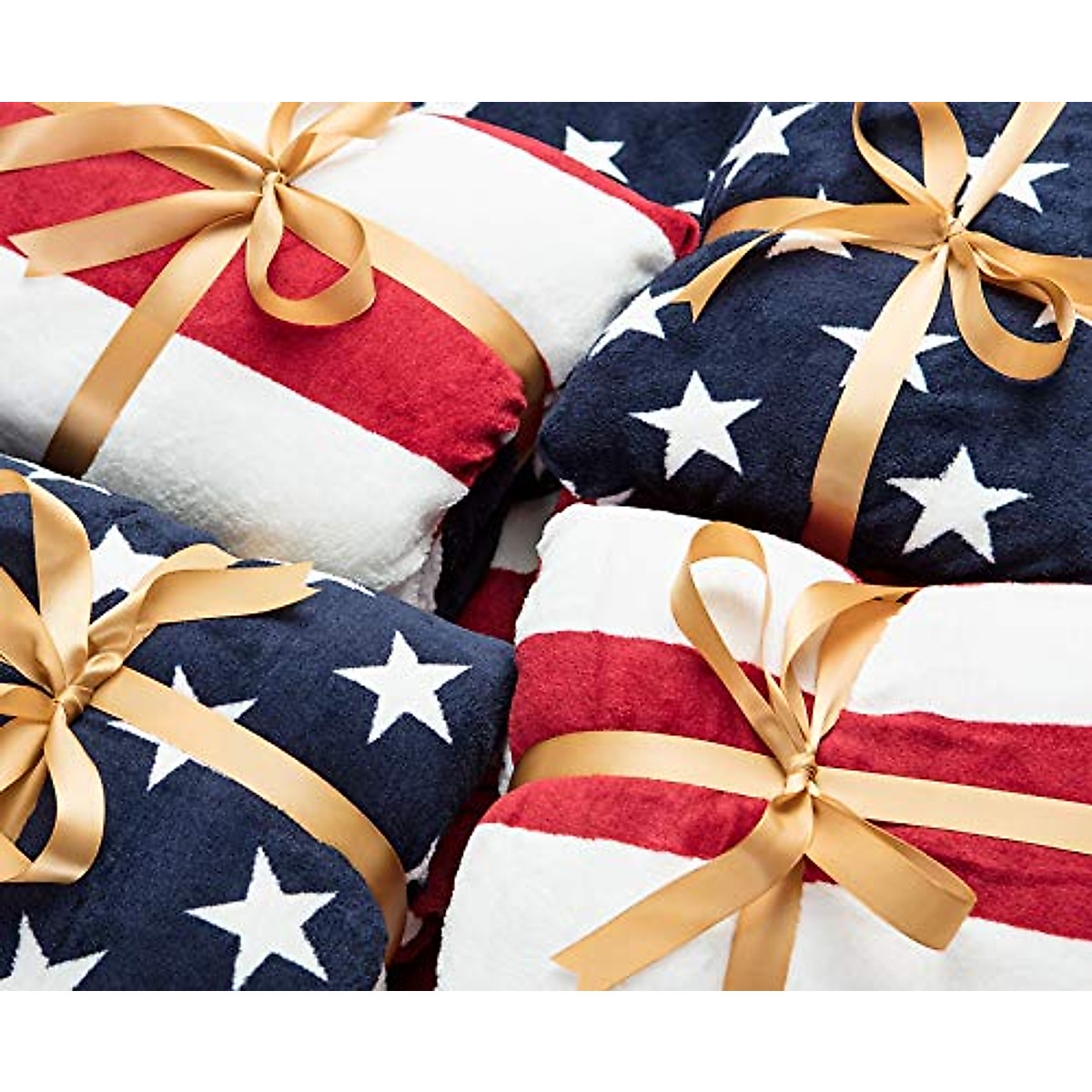 Chanasya Patriotic US Flag Print Sherpa Throw Blanket - Lightweight Microfiber for Couch and Bed - Great Gift for Veteran, Friend, Men, Women, Proud American House (50x65 Inches)