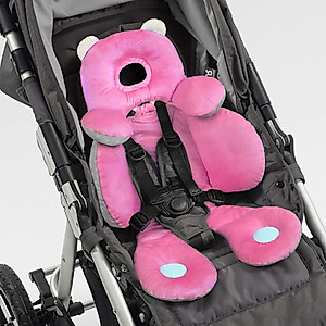 BENBAT Total Body Baby Support Pillow - Stroller Or Car Seat Baby Body Support Pillow - Baby Head Support Pillow and Body Support for Babies - Newborn Gifts and Gifts for Baby Shower (Pink)