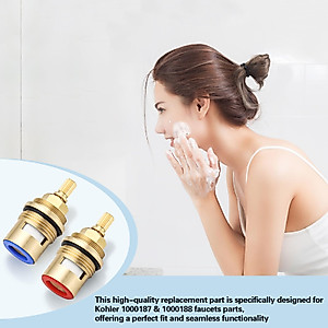 Ceramic Valve for Kohler 1000187, 3/4" Ceramic Cartridge Counterclockwise Close, Faucet Cartridges Replacement Assembly, Fits for Kohler Bath Faucet