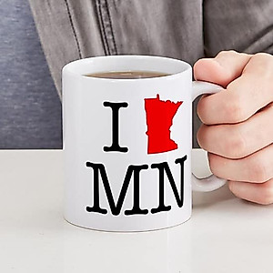 CafePress I Love MN Minnesota Mug Ceramic Coffee Mug, Tea Cup 11 oz