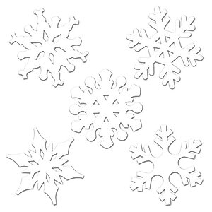 Beistle Mini Snowflake Christmas Cutouts-10 Pcs, 5", White