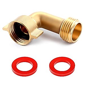 Litorange Garden Hose Elbow Connector 90 Degree Brass Hose Elbow Fitting Quick Swivel Connect Adapter Thread Size 3/4" + 2 Pressure Washers