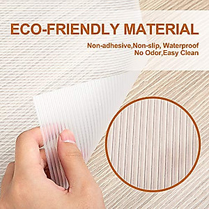 SinhRinh Shelf Liner, Non-Adhesive Drawer Liner, Double Sided Non-Slip Cabinet Liner 17.5IN x 10FT Cuttable and Washable for Kitchen, Shoe Rack and Refrigerator - Clear