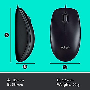 Logitech MK120 Wired USB Keyboard Mouse Desktop Combo