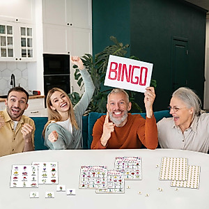 KFNER Flowers Bingo Game - Blush Pink Floral Bingo Card - 24 Players Bingo Game Set Indoor Outdoor Activities - Tea Party, Bridal Shower, Birthday Party Favors Supplies -A02