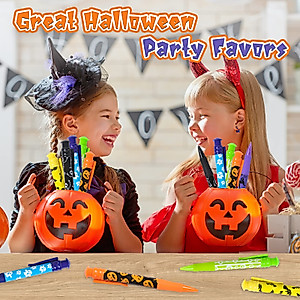 Shemira Halloween Party Favor for Kids, 24 Pcs Jumbo Pen in 6 Assorted Halloween Theme Designs for Trick or Treating, Halloween Goodie Bag Filler, Halloween Miniatures, School Classroom Rewards