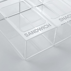 HBlife Ziplock Bag Storage Organizer, Premium Acrylic Compatible Holder Kitchen Drawer Baggie Container Suitable for Variety Size Bags Dispenser for Cabinet, Clear