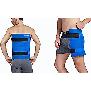 Koo-Care Large Flexible Gel Ice Pack & Wrap with Straps for Hot Cold Therapy - Pain Relief for Shoulder Rotator Cuff, Back, Hip, Knee Replacement Surgery, Shin Splint Injuries Reusable - 11" x 14"