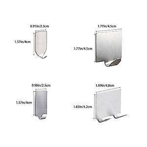 24 Pcs Heavy Duty Adhesive Hooks, Wall Adhesive Hooks, Stainless Steel Hooks for Home, Bathroom, Kitchen, Office, Living Room