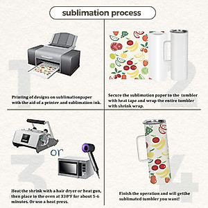 Lilsofee 4 Pack 20 oz Sublimation Blanks Tumbler with Handle and Straw Stainless Steel Double Vacuum Insulation Skinny Mug Heat Press Transfer Printing Cups DIY Gifts, 20oz-4pack