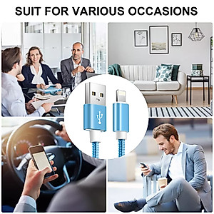 Souina Phone Charger, 4 Pack [3/6/6/10 FT] Nylon Braided Fast Charging Lightning Cable Compatible Phone 14 13 mini/13/12/11 Pro MAX/XR/XS/8/7/Plus/6S/SE/iPad