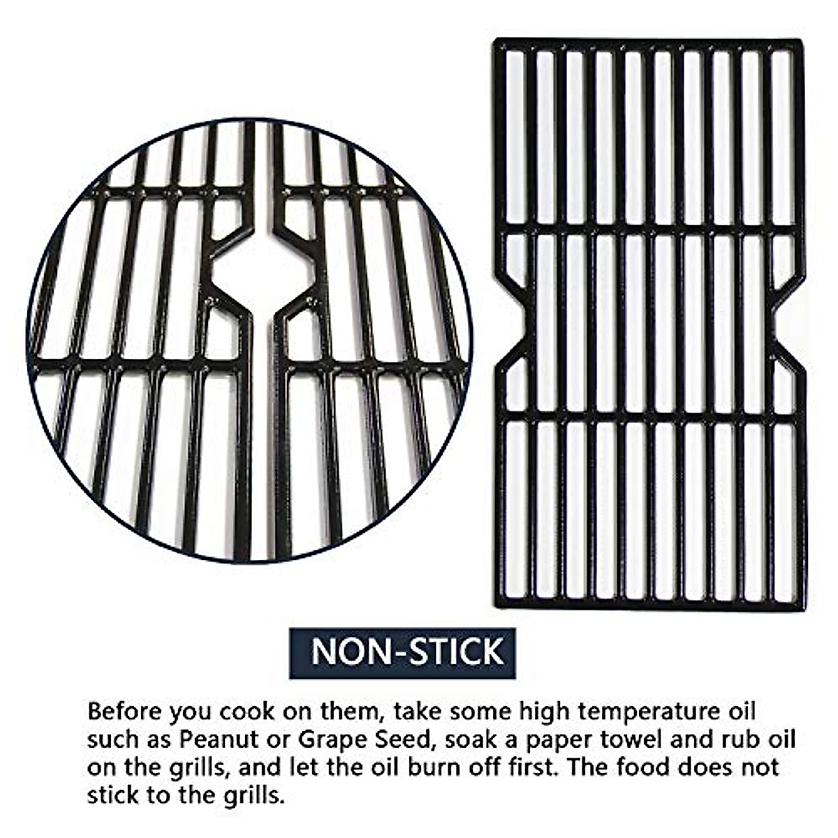 Hongso Grill Grates and Heat Plates Replacement for Gas Grill Charbroil 463230515 463239915 463235513 463235214 463234513 463234512 5 Burner Grills