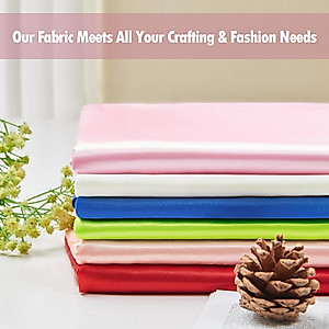 Cibhlea Premium Satin Fabric - Smooth & Shimmering Satin, 58" Wide | Ideal for Wedding Dresses, Decorations, and Crafts | Premium Quality, Soft & Silky Touch | Sold by The Yard (White, 3 Yard)