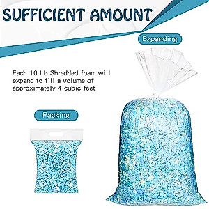Frienda 10lbs Shredded Memory Foam Filling Multi Color Filler Foam Refill Soft Bean Bag Filler Pillow Stuffing for Pillow Cushion Dog Bed Chairs Arts Crafts Beanbag Sofa