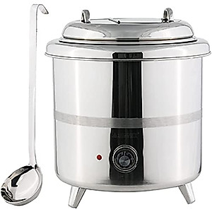 ANSNAL Stainless Steel Commercial Grade Soup Kettle, 380 W Portable Food Soup Kettle Warmer with Inner Tank, for Buffet, Restaurant, Party, Event, and Catering