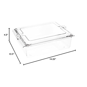 Pioneer Plastics 395C Clear Rectangular Plastic Container, 12.5" W x 10.0625" D x 3.8125" H