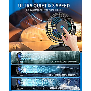 USB Desk Fan, Mini Fan but Powerful, Portable USB Fan with 3 Speeds, Quiet Table Personal Fan, 360°Rotate Coolness, Small Table Fan for Home,Office, Bedroom, Desktop,Travel, USB Powered, Black