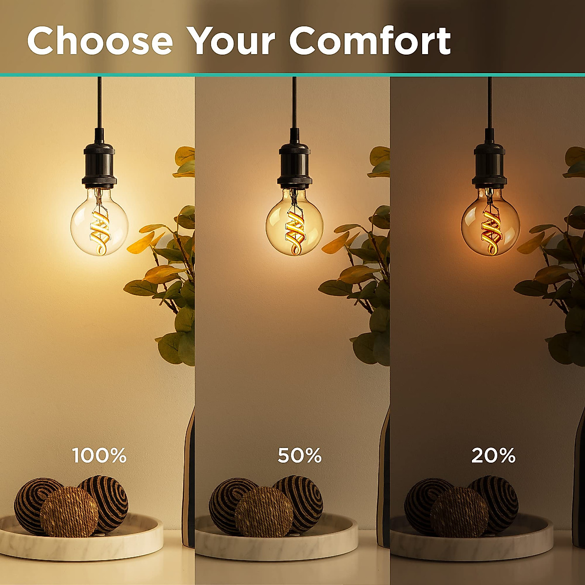 iHome Spectra Smart Spiral Edison RGBW Multicolor LED Light Bulb, G25/E26, 440 Lumens, 5.5W (40W Equivalent), Tunable and Dimmable Color Changing WiFi Smart Bulb, Works with Alexa and Google Home