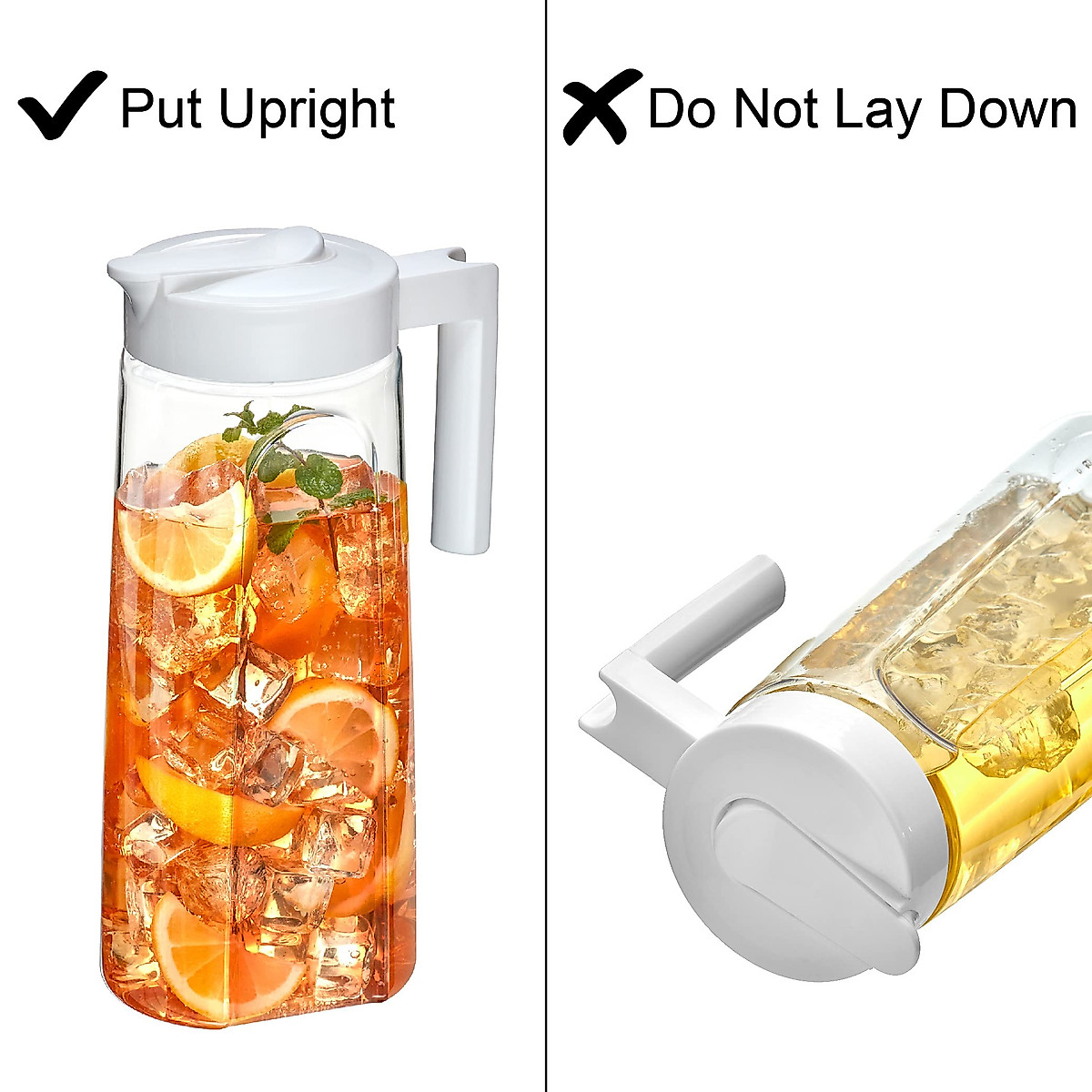 Amazing Abby - Slim - Tritan Pitcher (64 oz), Unbreakable Plastic Water Pitcher with Lid, BPA-Free, Heat-Resistant, Dishwasher-Safe, Great for Both Iced and Hot Drinks, Indoors and Outdoors, Blue