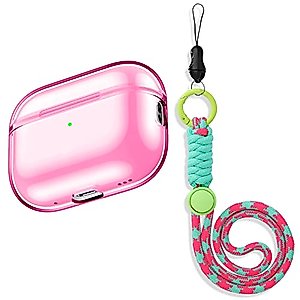 Valkit Compatible Airpods Pro 2nd Generation Case Clear, Soft TPU AirPods Pro 2 Case Transparent Protective Shockproof with Lanyard for Women Men iPods Pro 2 Case for Airpods Pro 2 Charging Case