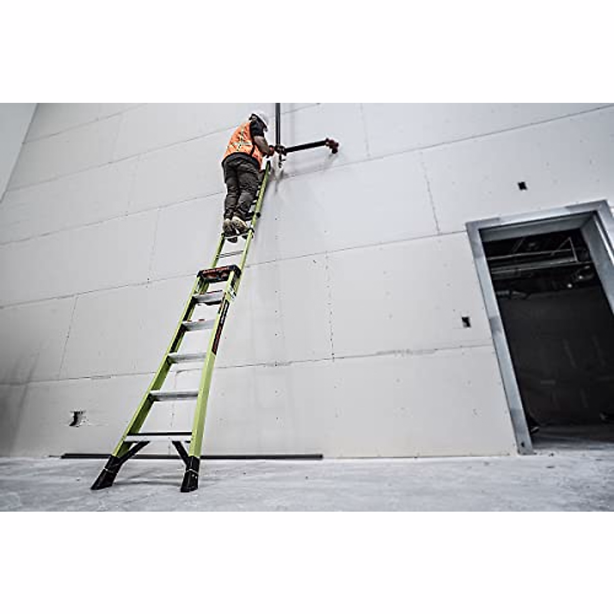 Little Giant Ladders, King Kombo 2.0 XT, Industrial, M6, 6 Ft. A Frame, 10 Ft. Extension, Fiberglass, Type 1AA, 375 lbs Weight Rating, (13936-071), Hi-viz Green