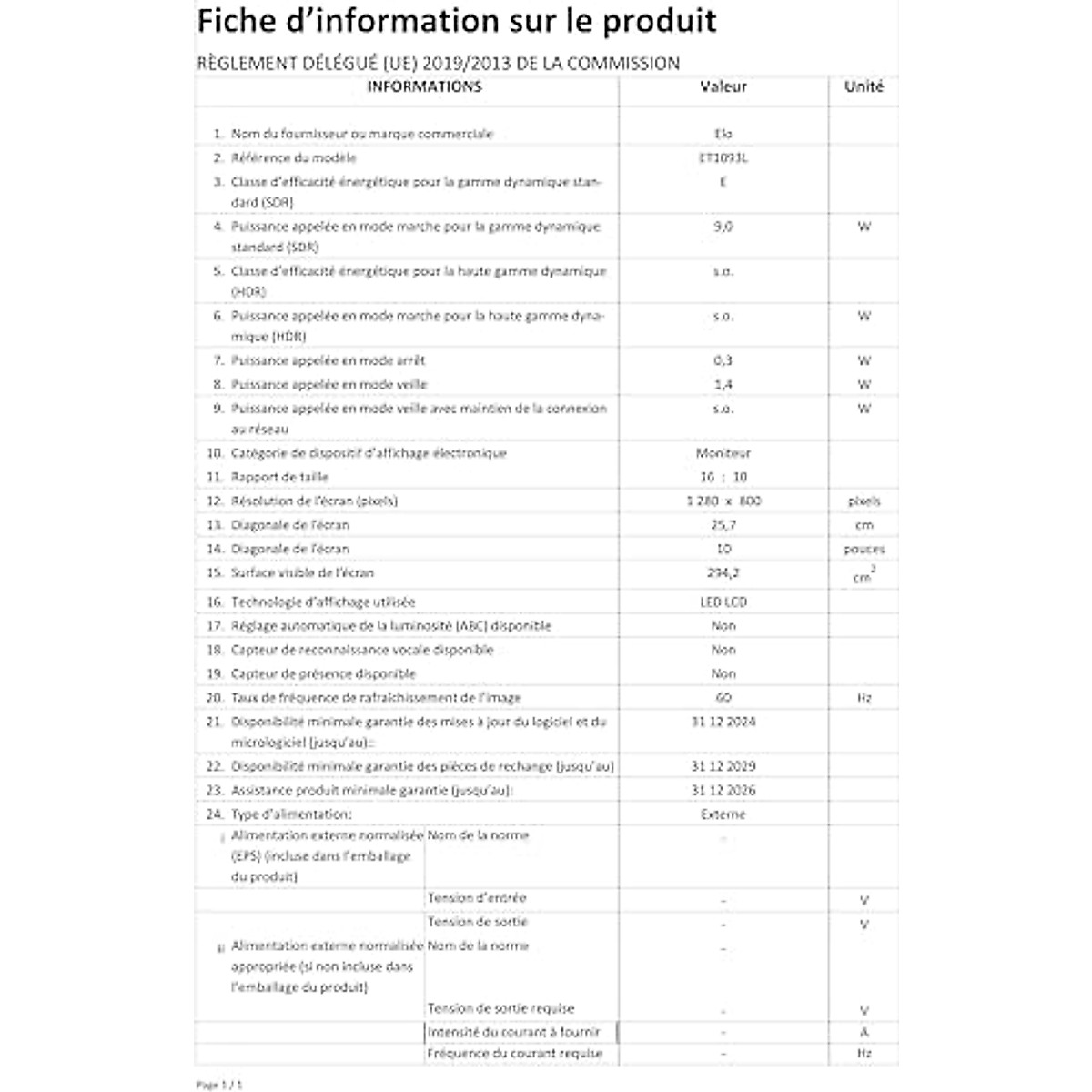 Elo LED-Backlit LCD Monitor 10.1" Black (E321195)