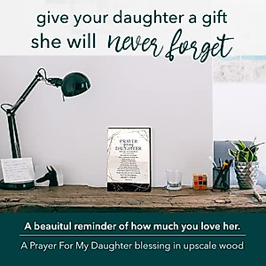 Dexsa Prayer for my Daughter Wood Plaque - Made in the USA - 6"x9" - Elegant Vertical Frame Wall & Tabletop Decoration | Easel & Hanging Hook | Dear Lord, You've blessed me with a daughter