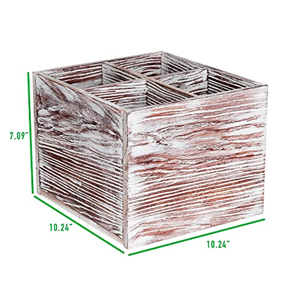 Mind Reader One Tabletop Caddy, Rustic Style, Wood, Brown Utensil Organizer, Size