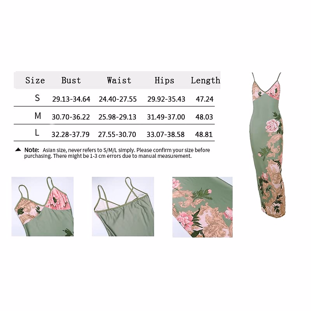 ABINGOO Women Vintage Spaghetti Strap Maxi Dress Sexy Low Cut Backless Floral Satin Slip Long Dress Y2k Cami Bodycon Dresses 8-Green Floral L