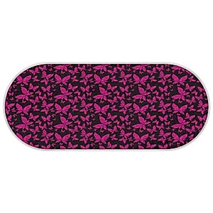 Tavisto Butterfly-Purple Fluffy Oval Shaggy Rugs for Bedroom Aesthetic Plush Floor Mat - Soft and Absorbent - Ideal for Living Room,Home Decor, and Playrooms