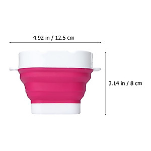 ULTNICE Paint Brush Washer Folding Painting Water Cup Portable Collapsible Painting Washing Bucket Basin Silicone Foldable for Watercolor Acrylic Oil Painting Red