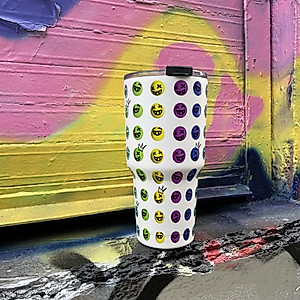 URBANCAN 30 oz Insulated Tumbler with Lid and Straw - Drink In Style with a Stainless Steel Tumbler Travel Mug - Premium Double Walled Thermos Flask - Play On Neon