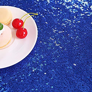 Trlyc 2FT by 8FT Fathers'Day Royal Blue Sequin Curtain Backdrop for Christmas Wedding Party