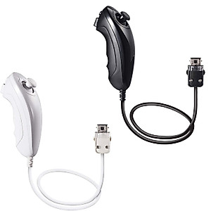 2 Pack miadore Wii Nunchuck Controller, Nunchuk Controller Replacement Compatible for Wii Wii U Console