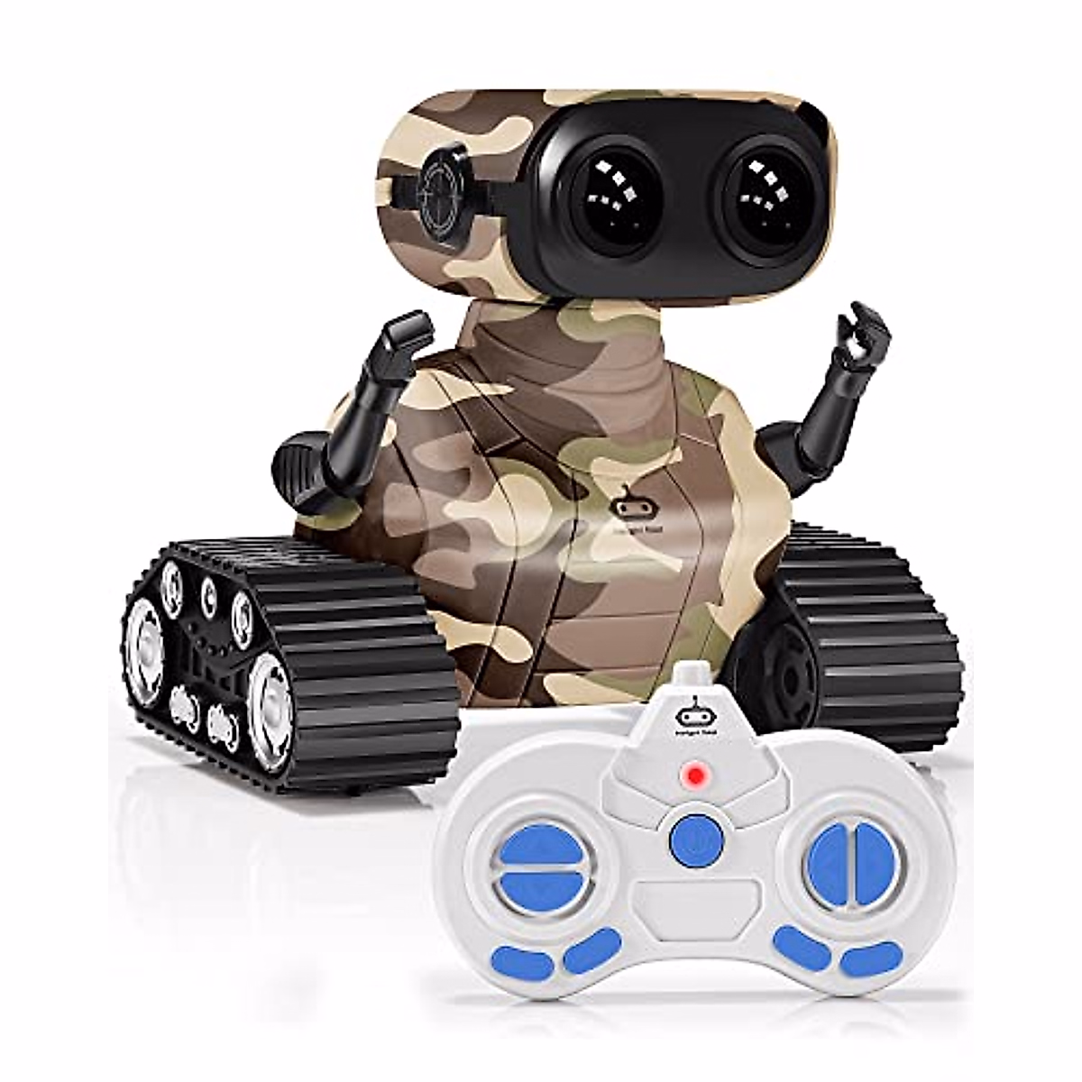 WeWi HLTH Robot Toys, Rechargeable RC Robots for Boys, RC Robot Toys for Kids, Kids Toys with Music and LED Eyes, 3+ Years Old Boys/Girls Toys (Camo Yellow)