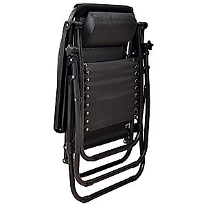 BalanceFrom Adjustable Zero Gravity Lounge Chair Recliners for Patio, Pool with Cup Holder (Black)