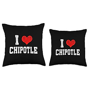 I Love Chipotle Home Decor Gifts I Love Funny Chipotle Lover Throw Pillow, 16x16, Multicolor