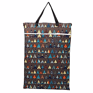 Large Hanging Wet/Dry Cloth Diaper Pail Bag for Reusable Diapers or Laundry (Indian Tents)