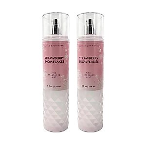 Bath & Body Works Strawberry Snowflakes Fine Fragrance Body Mist Gift Set 8 oz Pack Lot of 2 (Strawberry Snowflakes) 8 Fl Oz (Pack of 2) 16 Fl Oz